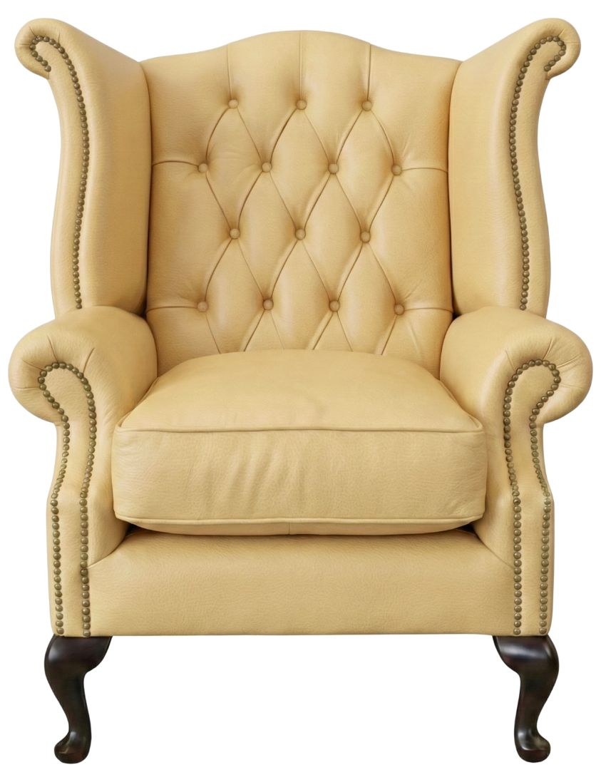 Kensington Leather Queen Anne Chair | Chesterfields Direct